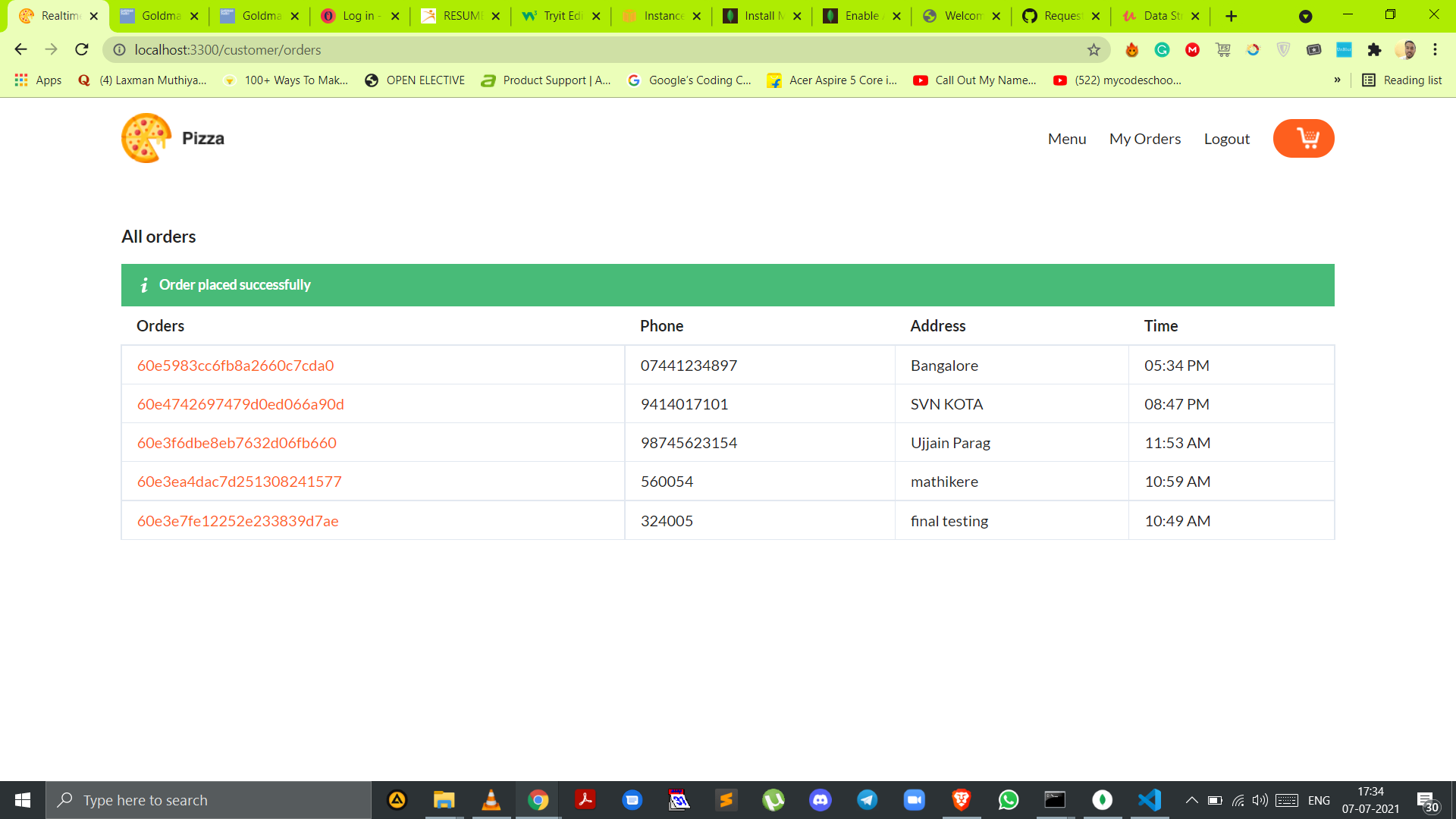 Github Nikhild23realtimepizza This Is A Full Stack Project Using Nodejs Mongodb Expressjs