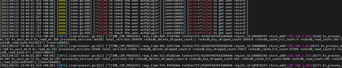 Client error "Error querying database. Cause: java.sql.SQLException ...