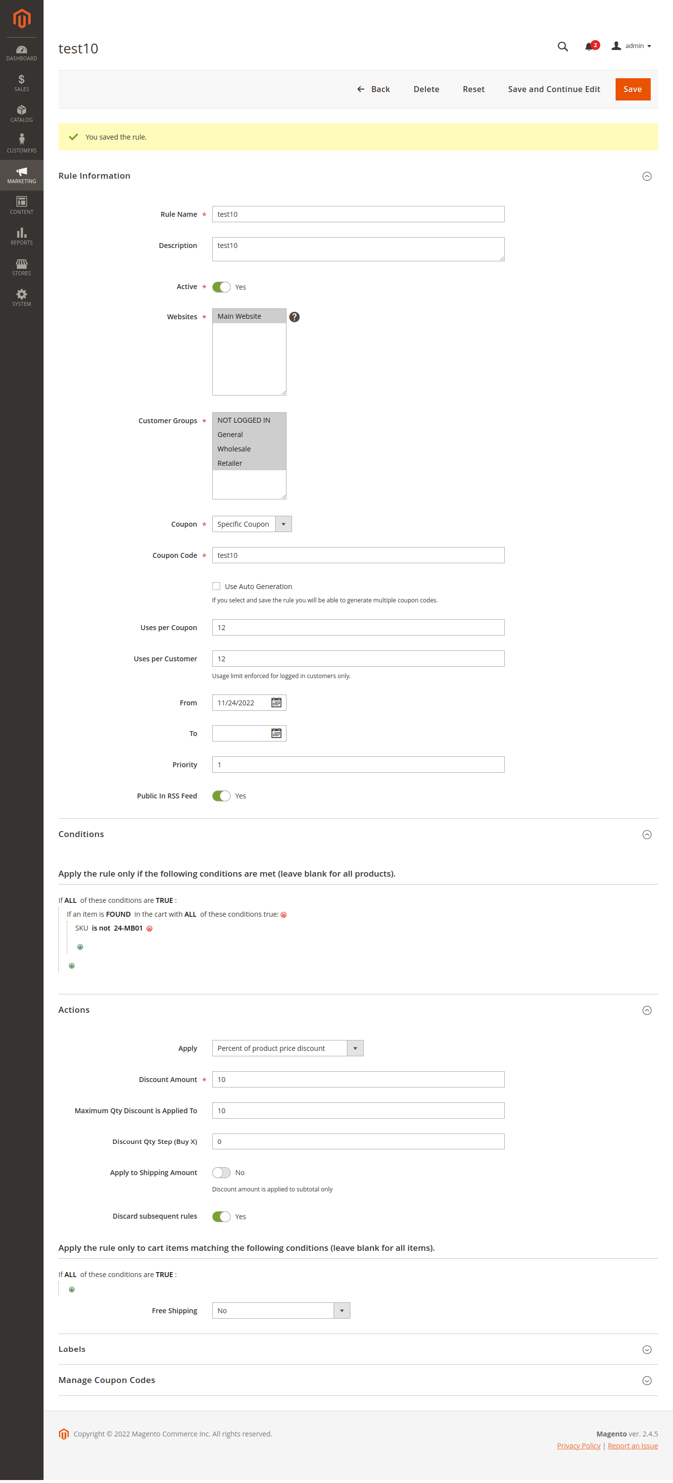 Percent Of Product Price Discount Not Working With Exclude Sku Condition · Issue 36528