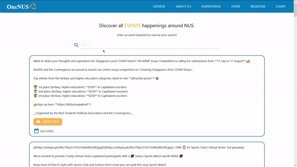 GitHub - TheSpaceCuber/OneNUS: A platform for all the NUS events you need.