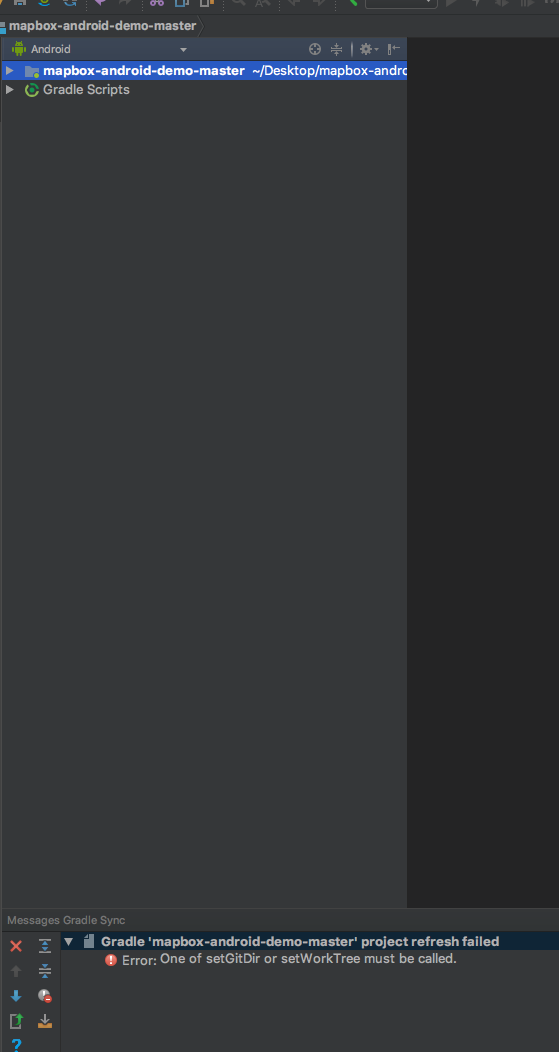 One Of Setgitdir Or Setworktree Must Be Called · Issue 599 · Mapbox Mapbox Android Demo · Github