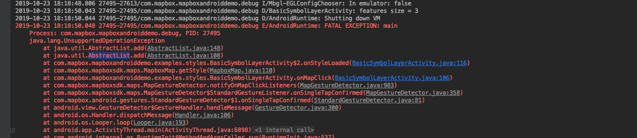 Queryrenderedfeatures Returns A Copy · Issue 1254 · Mapbox Mapbox Android Demo · Github