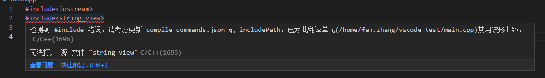 Intellisense error in remote Linux cmake environment with clang++ or ...