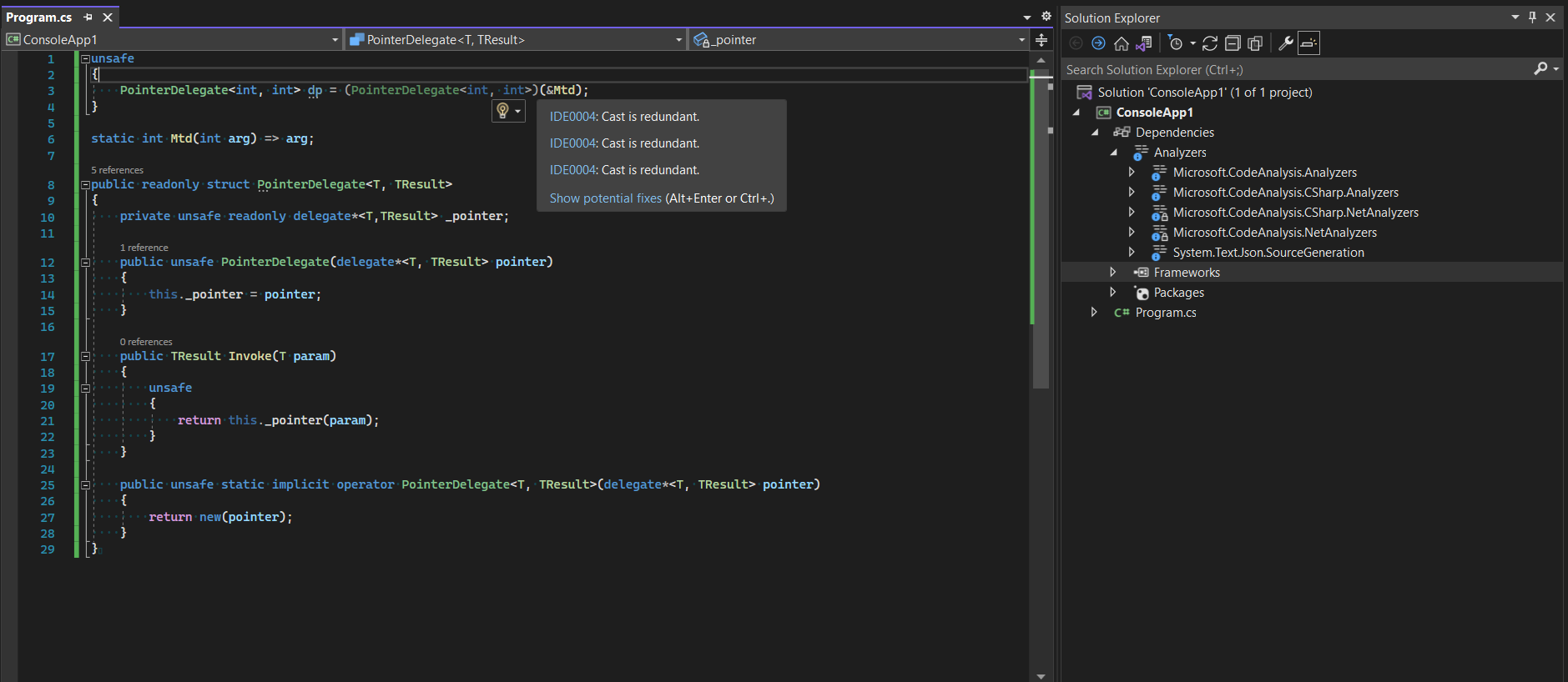 Implicit Cast Between Type And Function Pointer · Issue 58718 · Dotnetroslyn · Github