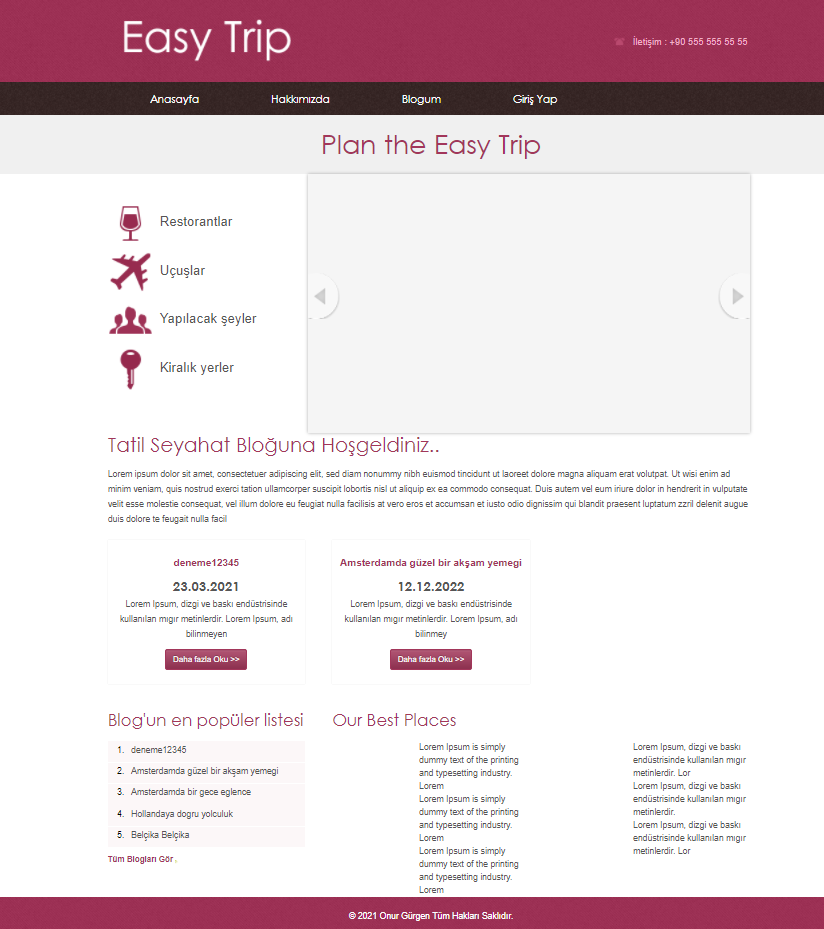 GitHub - grgnonur/TravelBlog: TravelBlog Asp.Net MVC Admin Panelli
