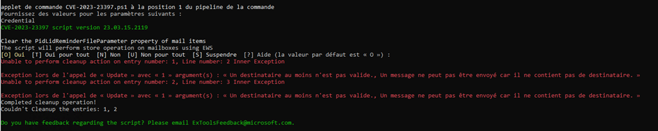 [Issue] CVE-2023-23397 script - Failed to clear property · Issue #1610 · microsoft/CSS-Exchange ...