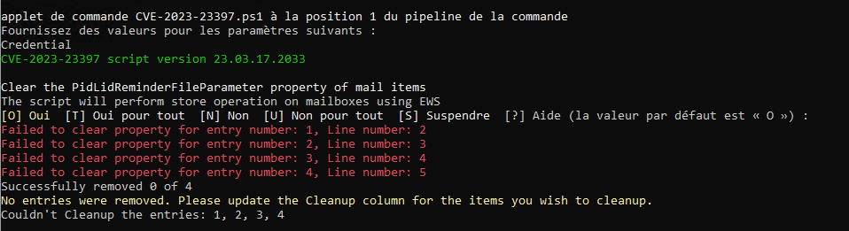 [Issue] CVE-2023-23397 script - Failed to clear property · Issue #1610 · microsoft/CSS-Exchange ...