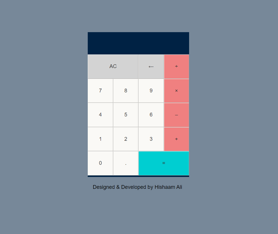 GitHub - hishaamali/Calculator: React JS Calculator