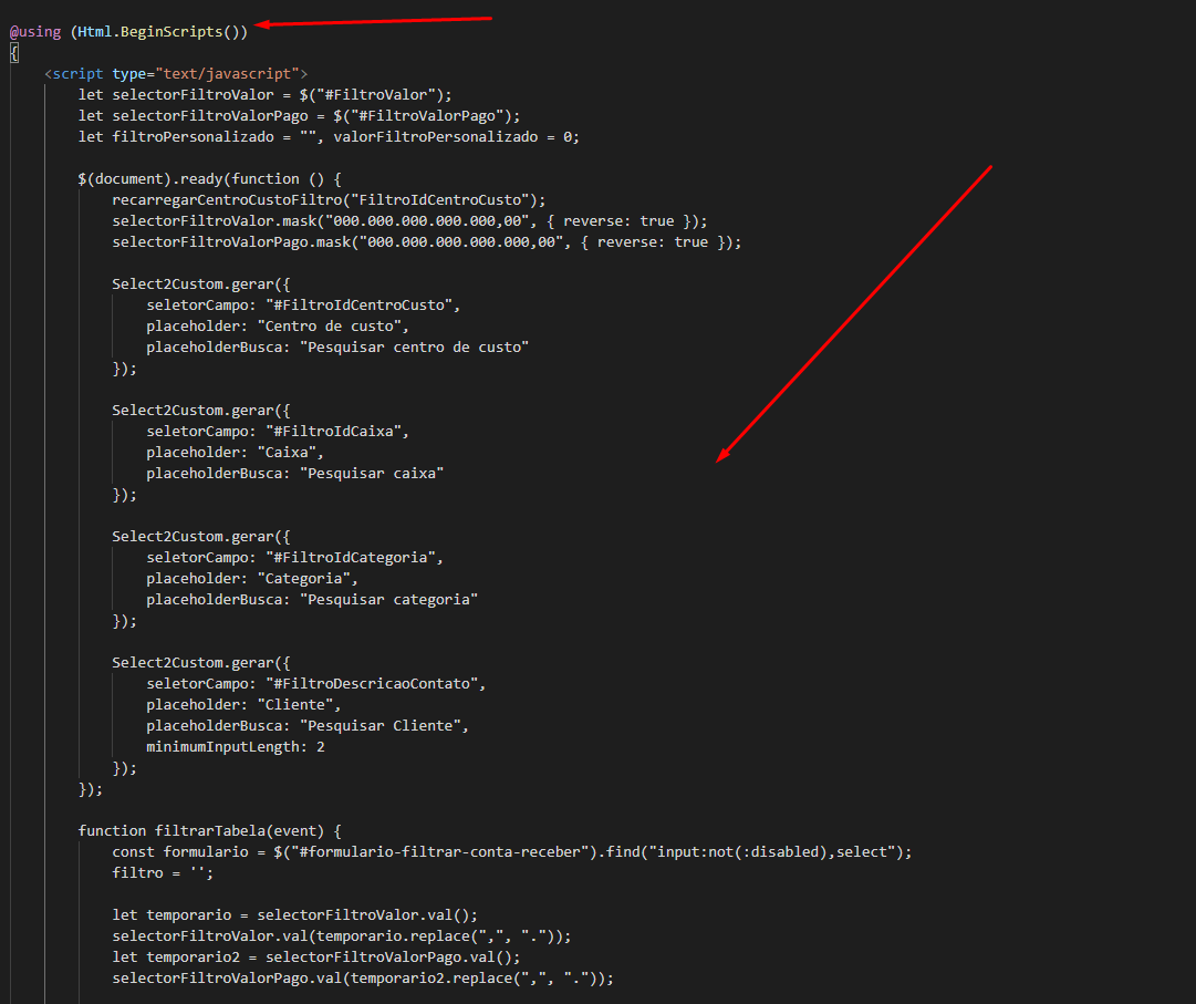 Javascript Not Highlighted Partials View When Using `htmlbeginscripts` · Issue 5962 · Dotnet 