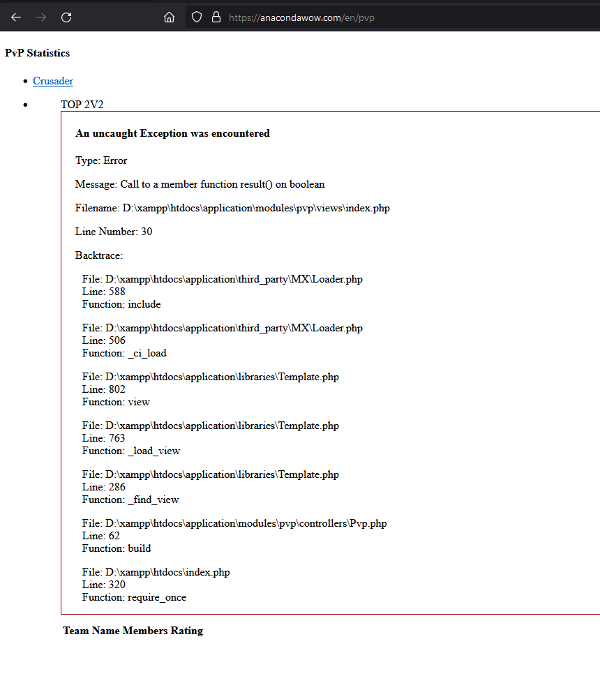 [Bug Report]: PvP module error · Issue #69 · WoW-CMS/BlizzCMS · GitHub