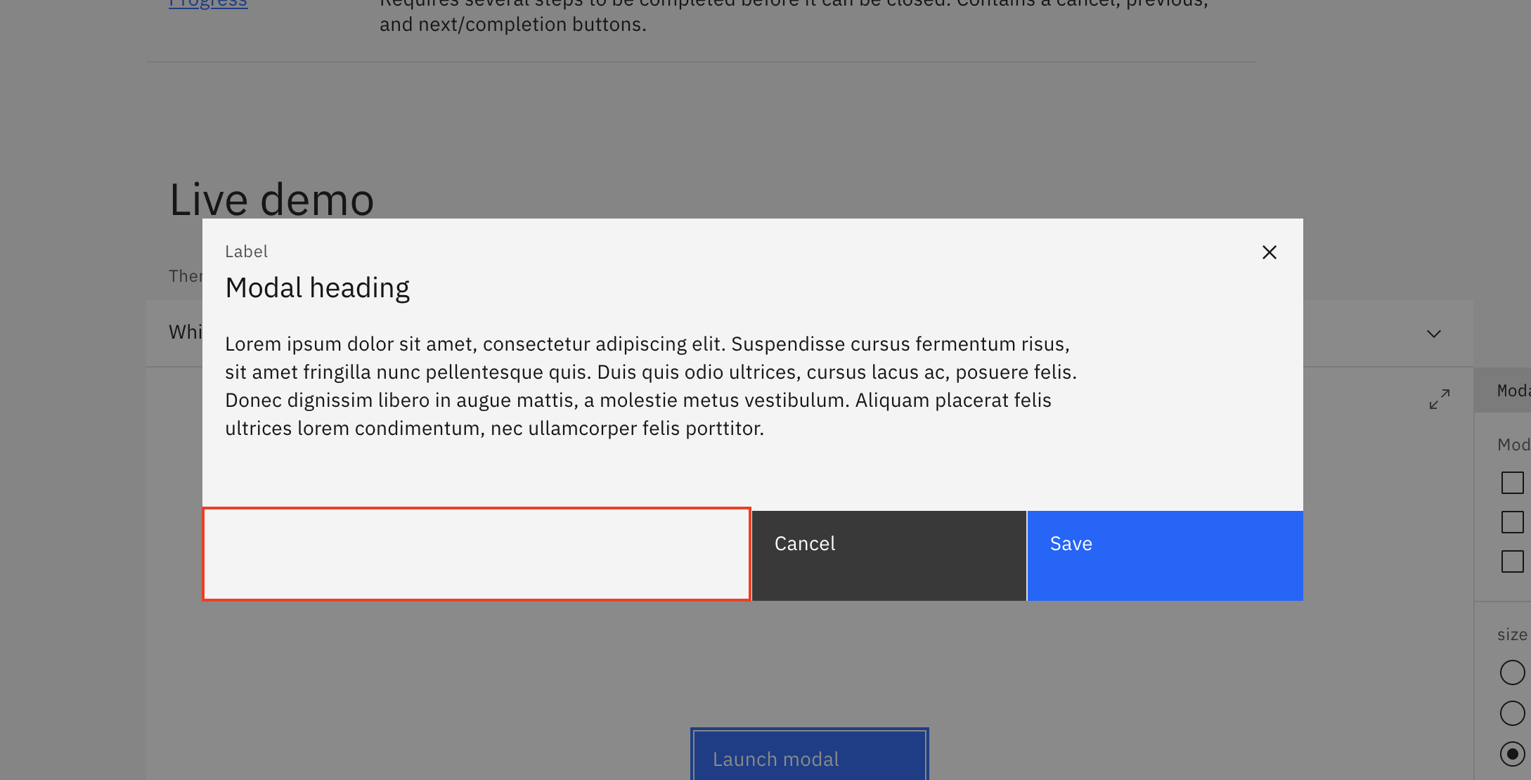 [live demo] modal · Issue #2590 · carbon-design-system/carbon-website ...