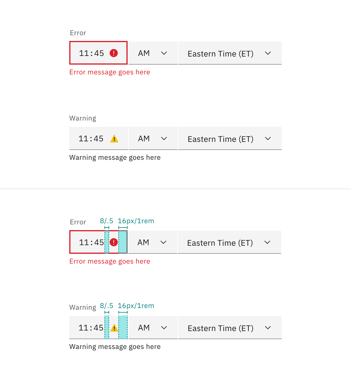 [time picker] update error and warning states · Issue #13647 · carbon ...