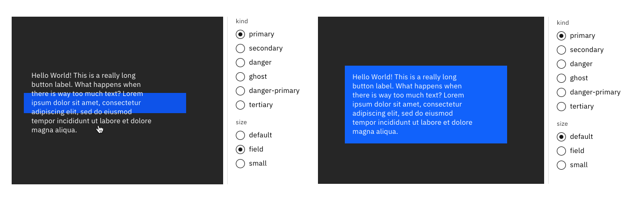 field Button - long text overflows button borders · Issue #5164 · carbon-design-system/carbon ...