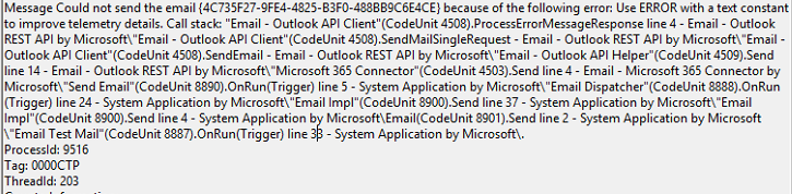 BC19.0 On prem- Error when sending email using Enhanced Email feature ...