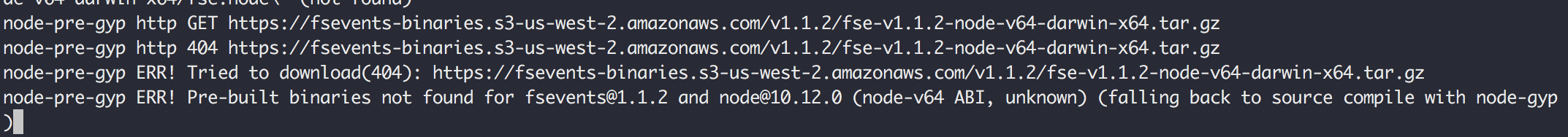 fsevents 404 when installing · Issue #236 · fsevents/fsevents · GitHub