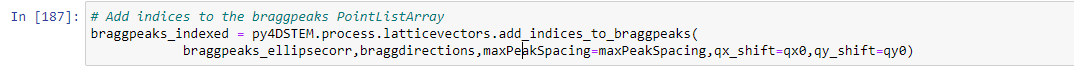 Some issues with py4DSTEM.process.calibration.center_braggpeaks and process.latticevectors.add ...