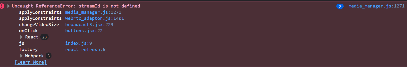 streamID not defined in NPM media_manager.js throws error on applyConstraints function call ...
