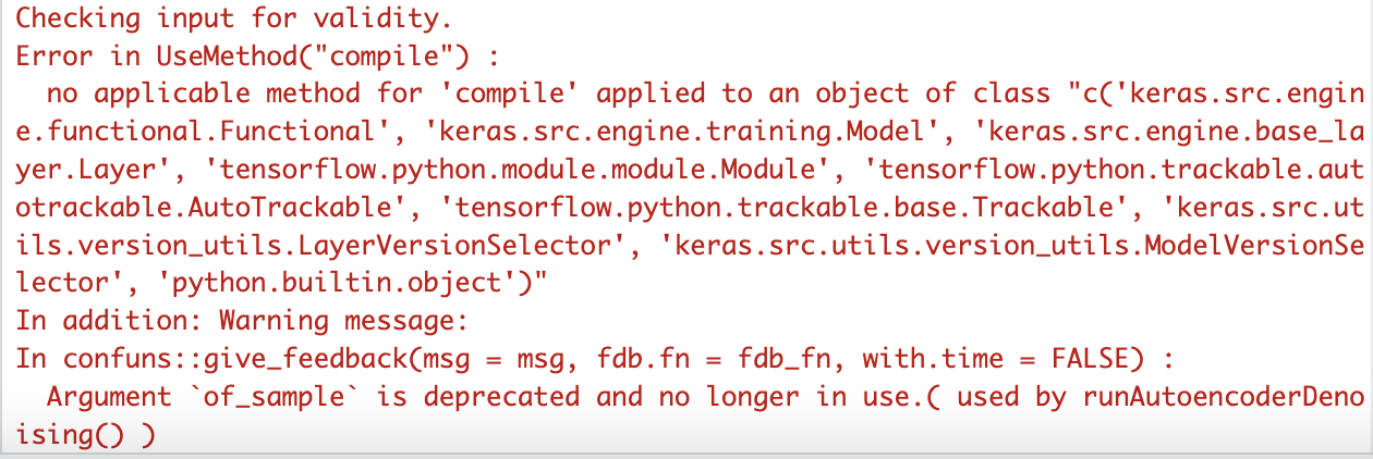 Runautoencoderdenoising No Applicable Method For Compile Error · Issue 83 · Themilolab