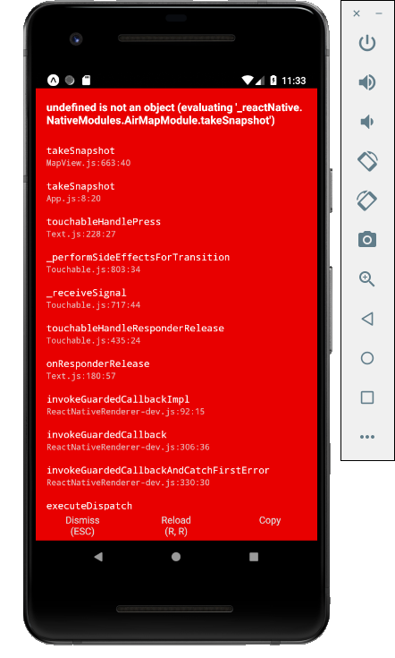 Cannot Take Snapshot Undefined Is Not An Object Evaluating Reactnativenativemodules 