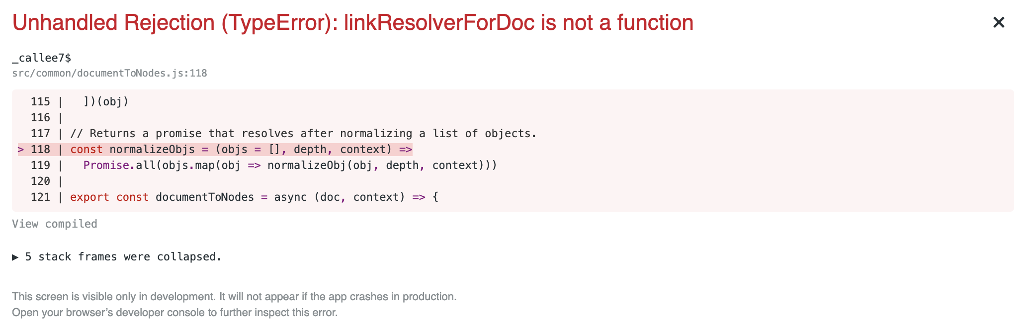 linkResolverForDoc is not a function · Issue #126 · prismicio/prismic-gatsby · GitHub