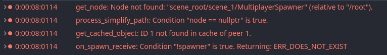 Multiplayer Spawner throws error on client · Issue #78692 · godotengine/godot · GitHub
