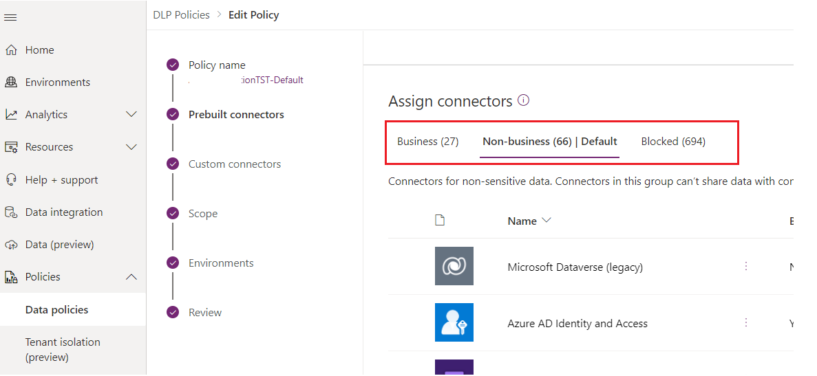 [CoE Starter Kit - BUG] DLP Editor V2 mismatch with Power Platform Admin Center (Data Policies ...