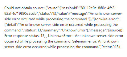 [Android 5.1.1 - Appium Desktop 1.9.0]Could not obtain source - UnknownError - An unknown server ...