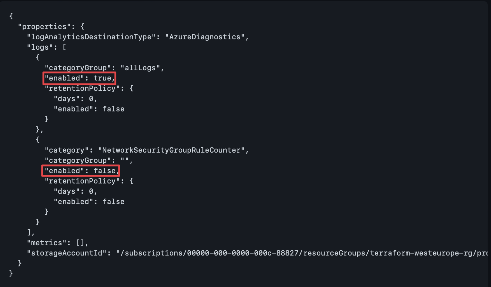 Microsoftinsightsdiagnosticsettings Logs Diagnostic Setting Does Not Support Mix Of Log