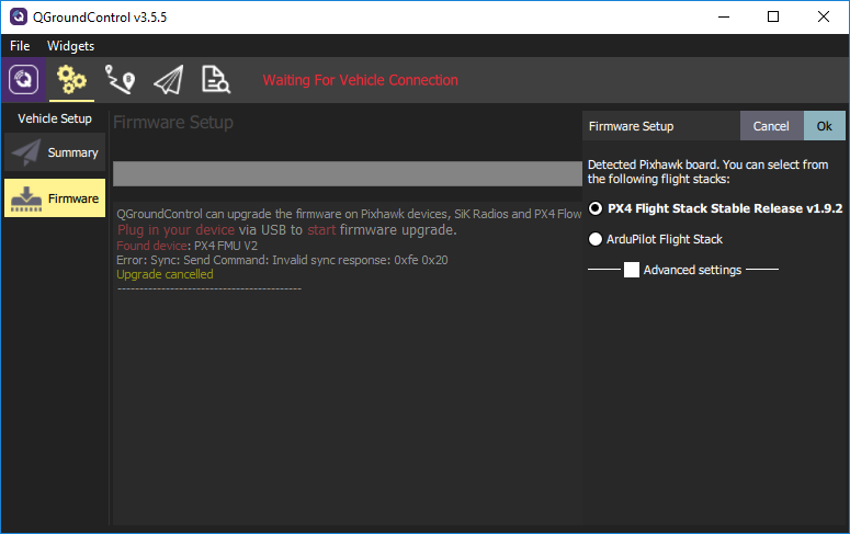Cannot update firmware on new Pixhawk Cubes · Issue #7523 · mavlink/qgroundcontrol · GitHub