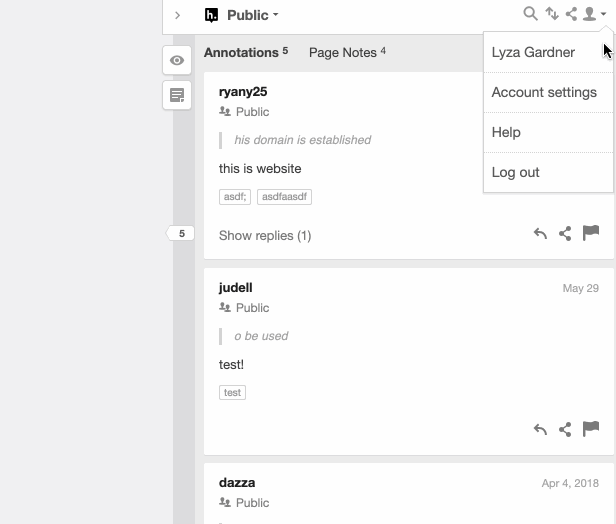 Implement account menu using new dropdown menu · Issue #1011 · hypothesis/product-backlog · GitHub