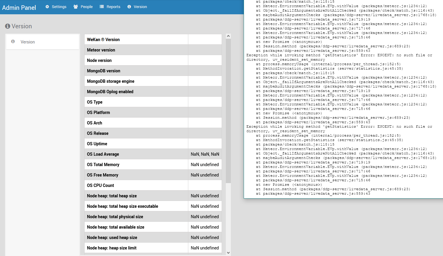 Sandstorm: Admin panel version info broken · Issue #4154 · wekan/wekan · GitHub