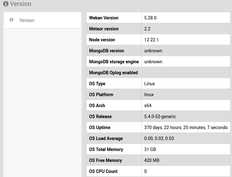 Sandstorm: Admin panel version info broken · Issue #4154 · wekan/wekan · GitHub