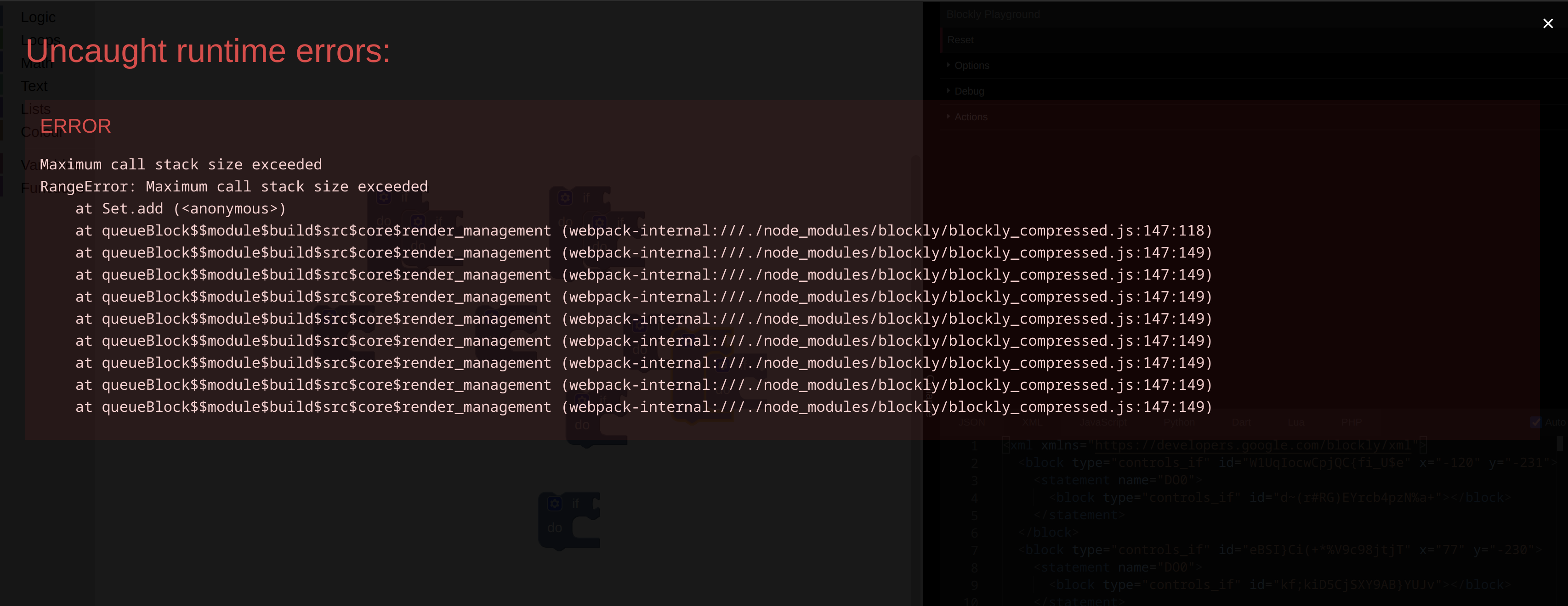 Insertion previews become real blocks in v10.1.x · Issue #7383 · google/blockly · GitHub