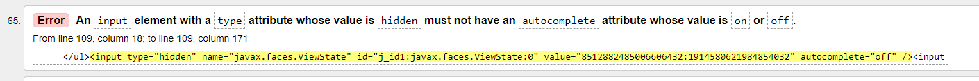 Using invalid `autocomplete` attribute on hidden elements · Issue #9410 · primefaces/primefaces ...