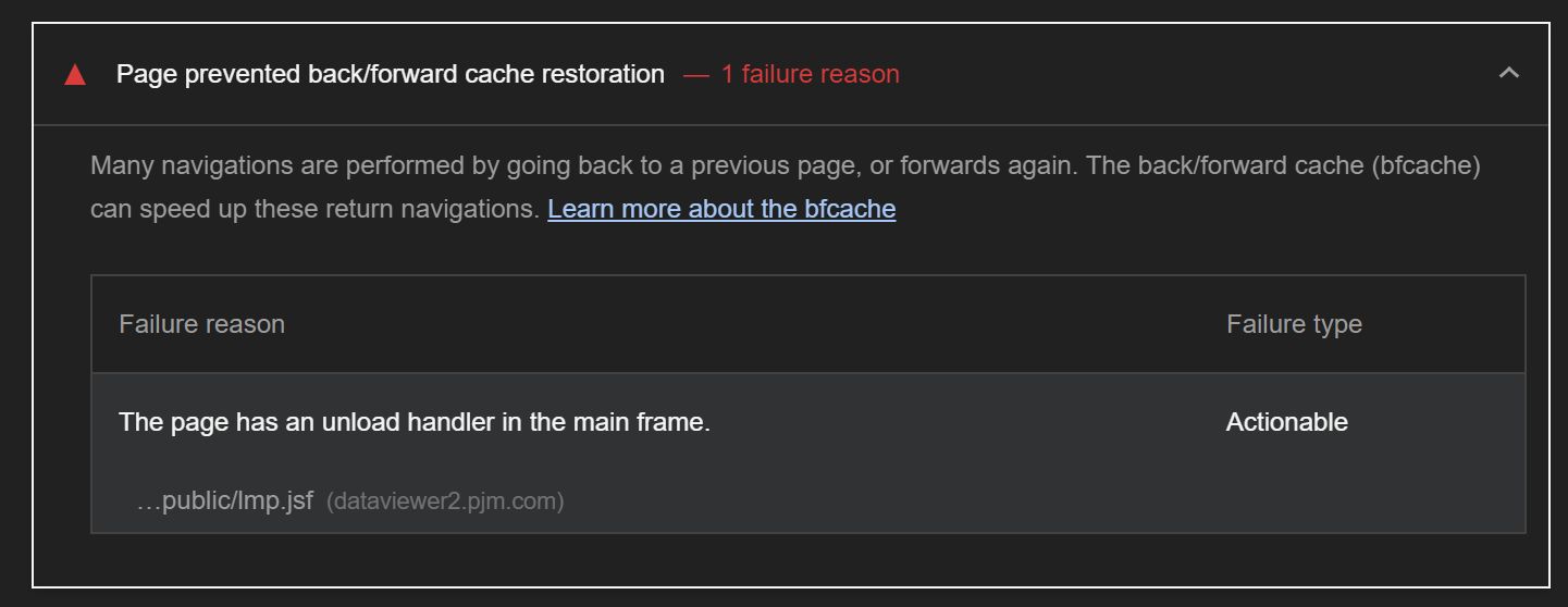 Ensure the page can be restored from the back/forward cache · Issue #10079 · primefaces ...