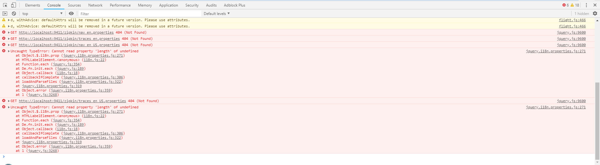 JS errors when loading the homepage in the UI · Issue #2257 · openzipkin/zipkin · GitHub