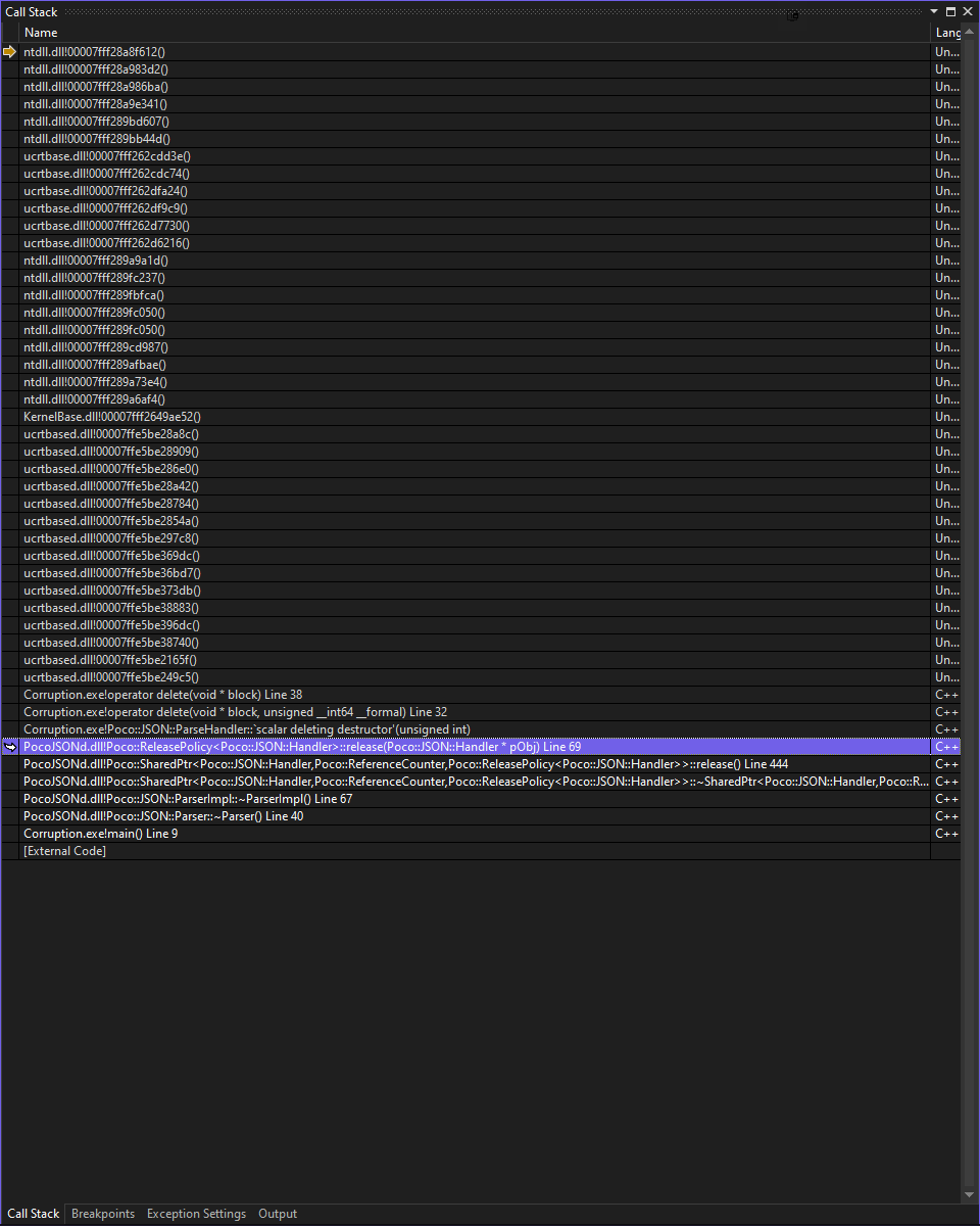 1.12.2 Heap corruption on Windows · Issue #3824 · pocoproject/poco · GitHub