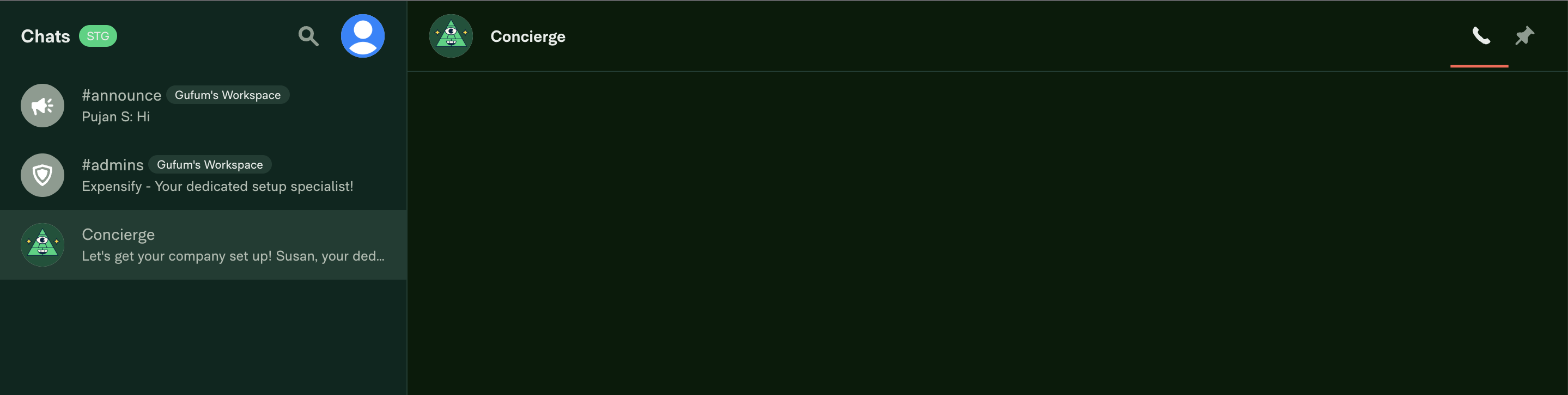 [HOLD for payment 2023-01-11] Concierge chat : Phone icon at the top right is by default ...