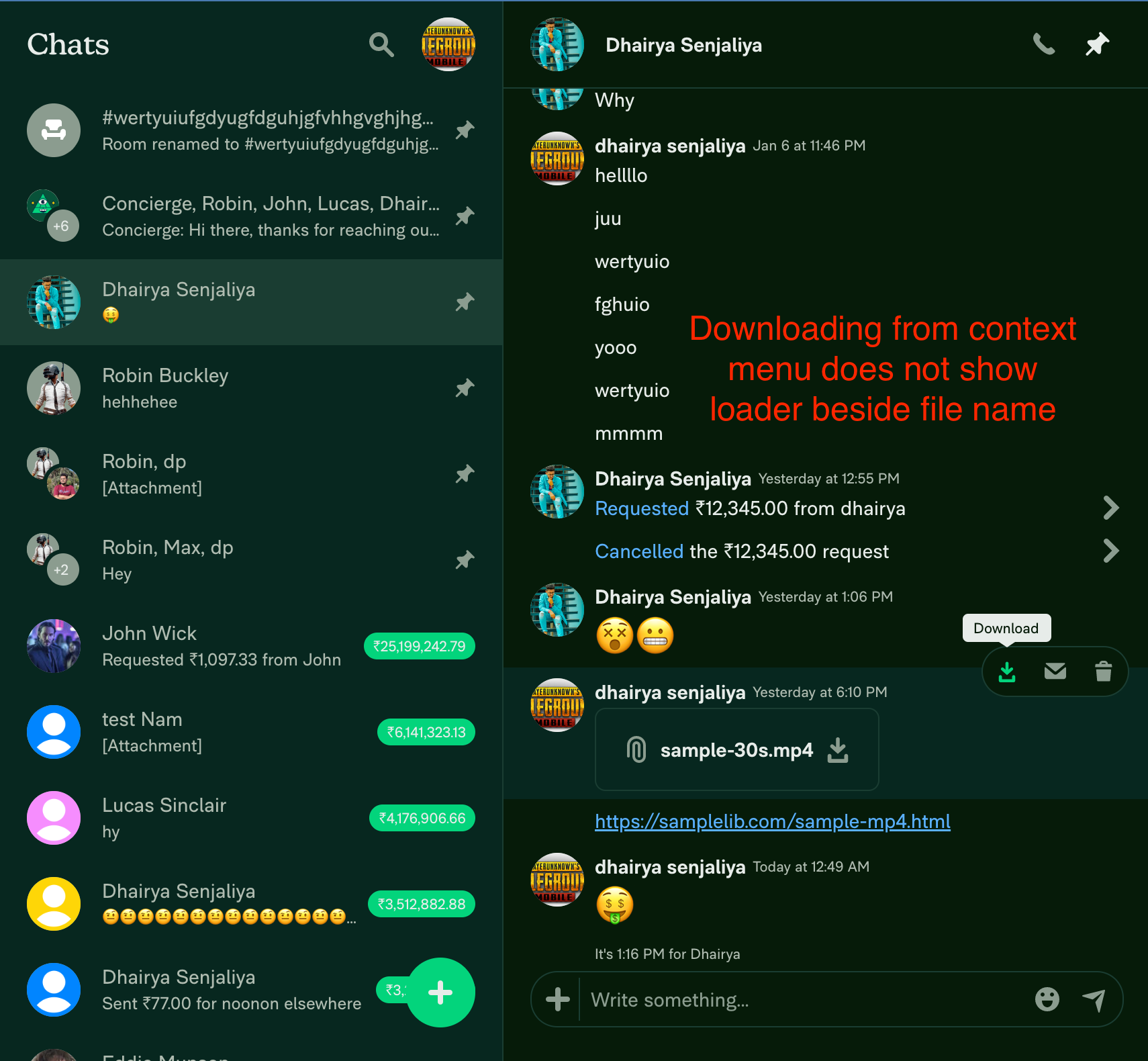 [HOLD for payment 2023-02-06] [$1000] Downloading attachment from context action menu does not ...