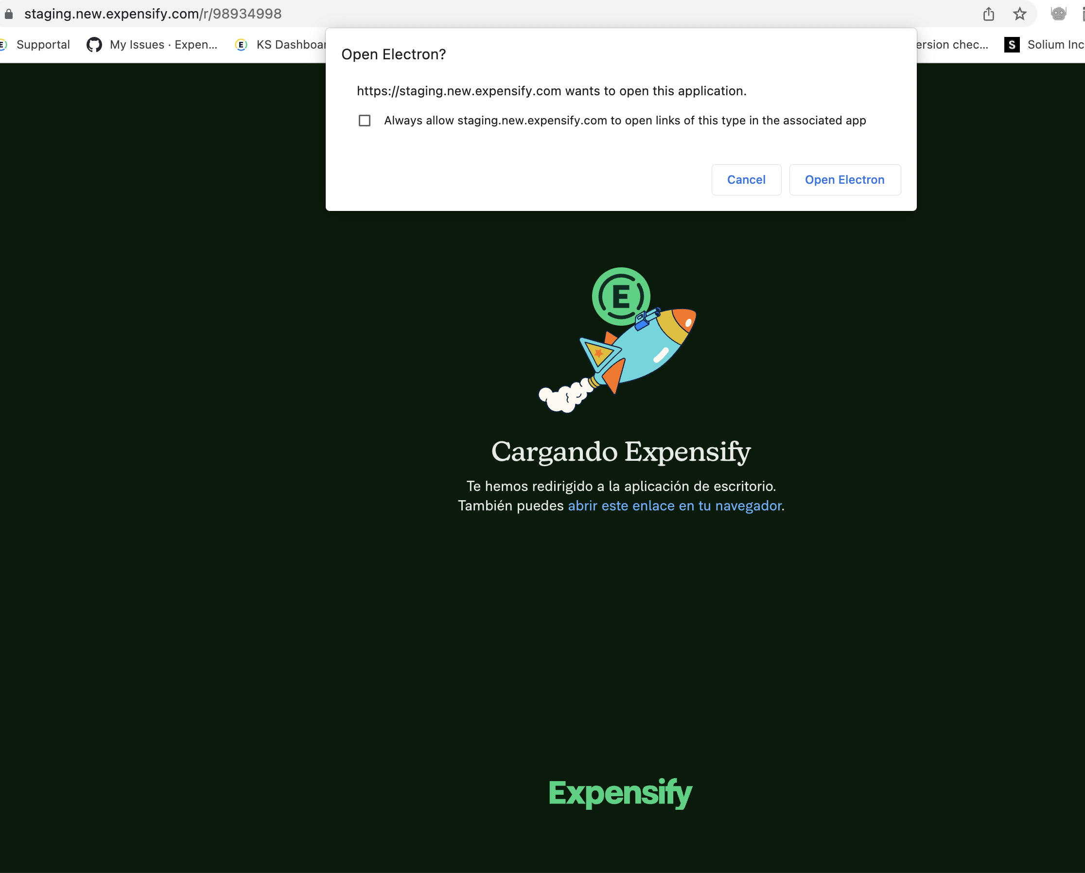 [ 1000] Open Electron Popup Is Shown While Opening The Expensify On Web · Issue 14479