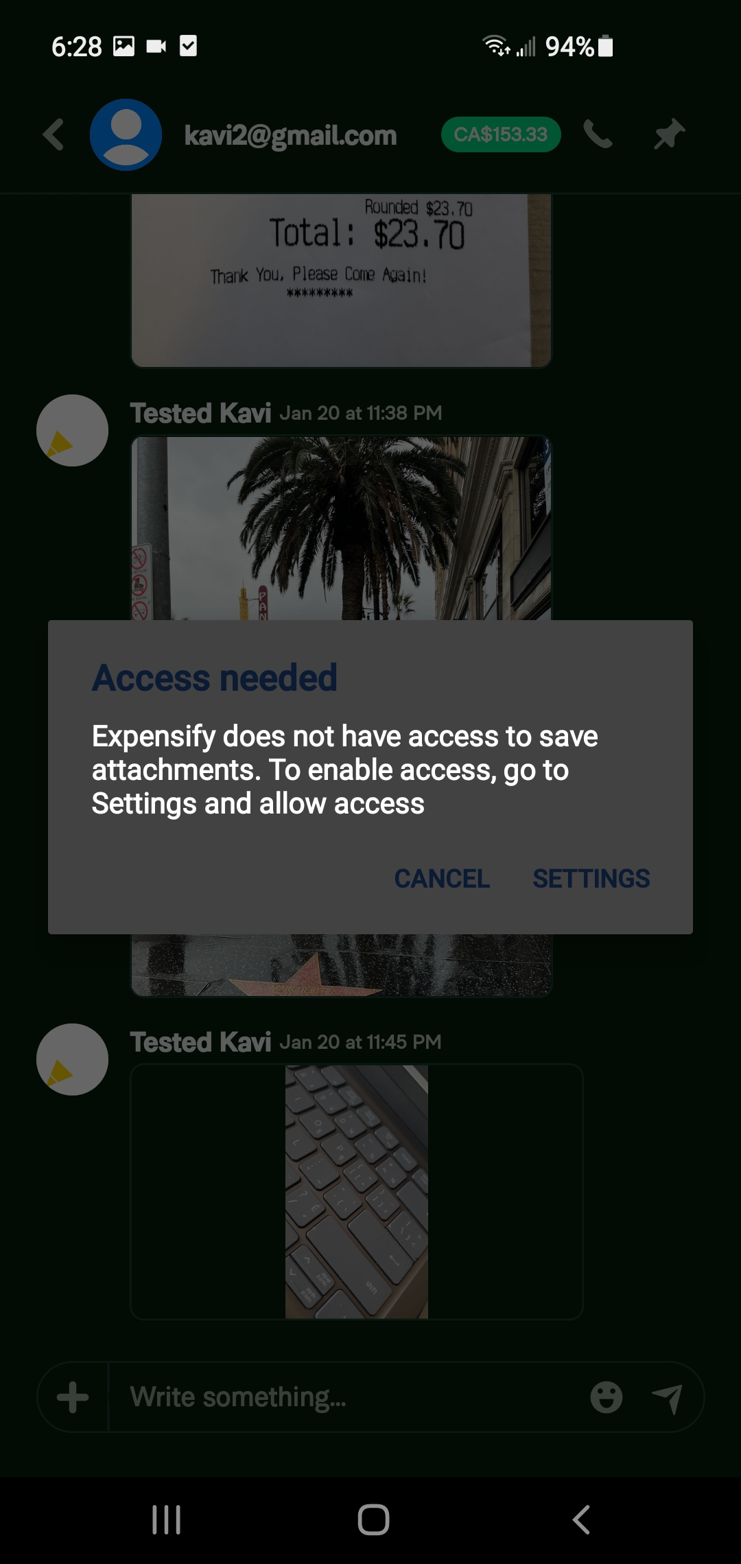 [HOLD for payment 2023-02-15] [$1000] Camera and storage permission alerts' title and ...