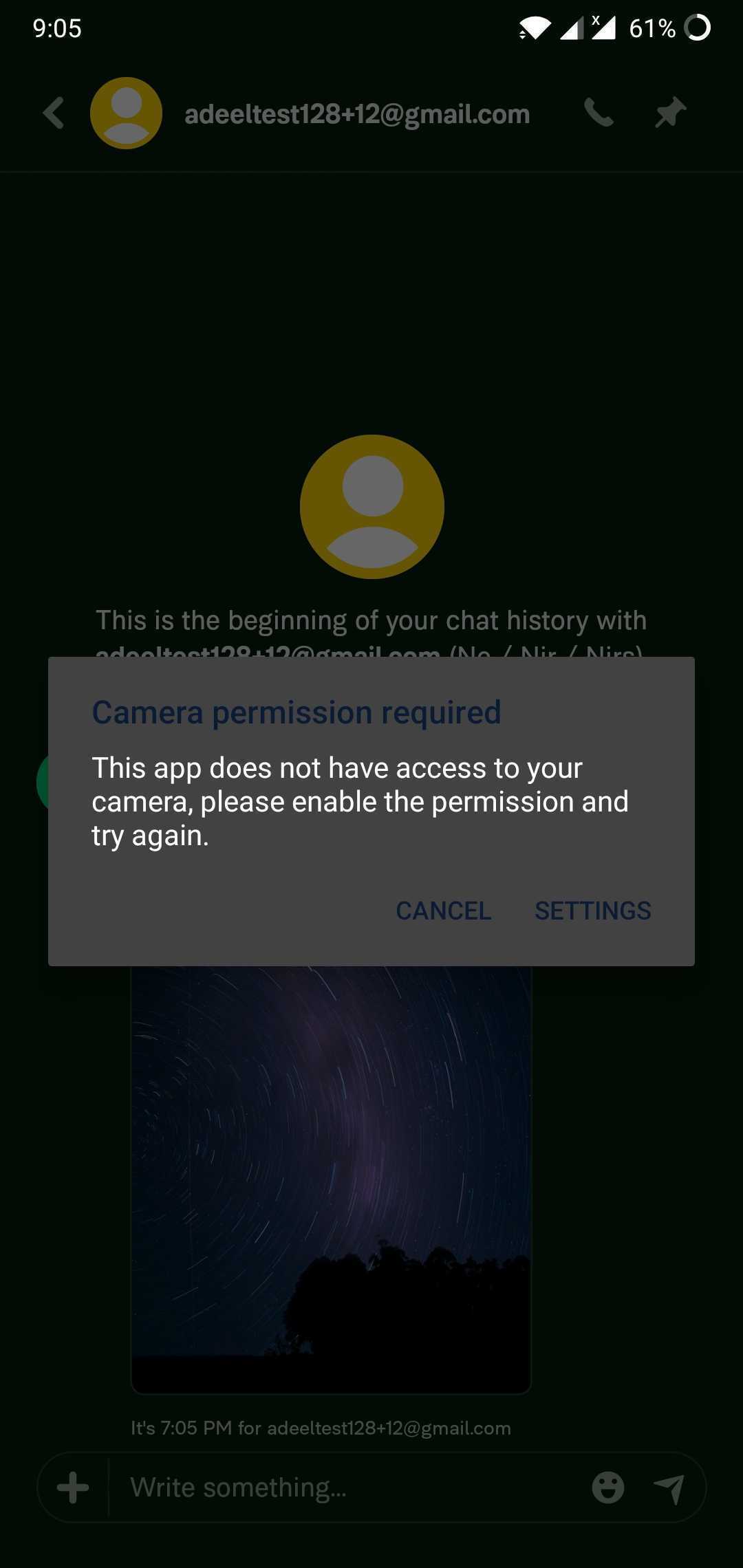 [HOLD for payment 2023-02-15] [$1000] Camera and storage permission alerts' title and ...