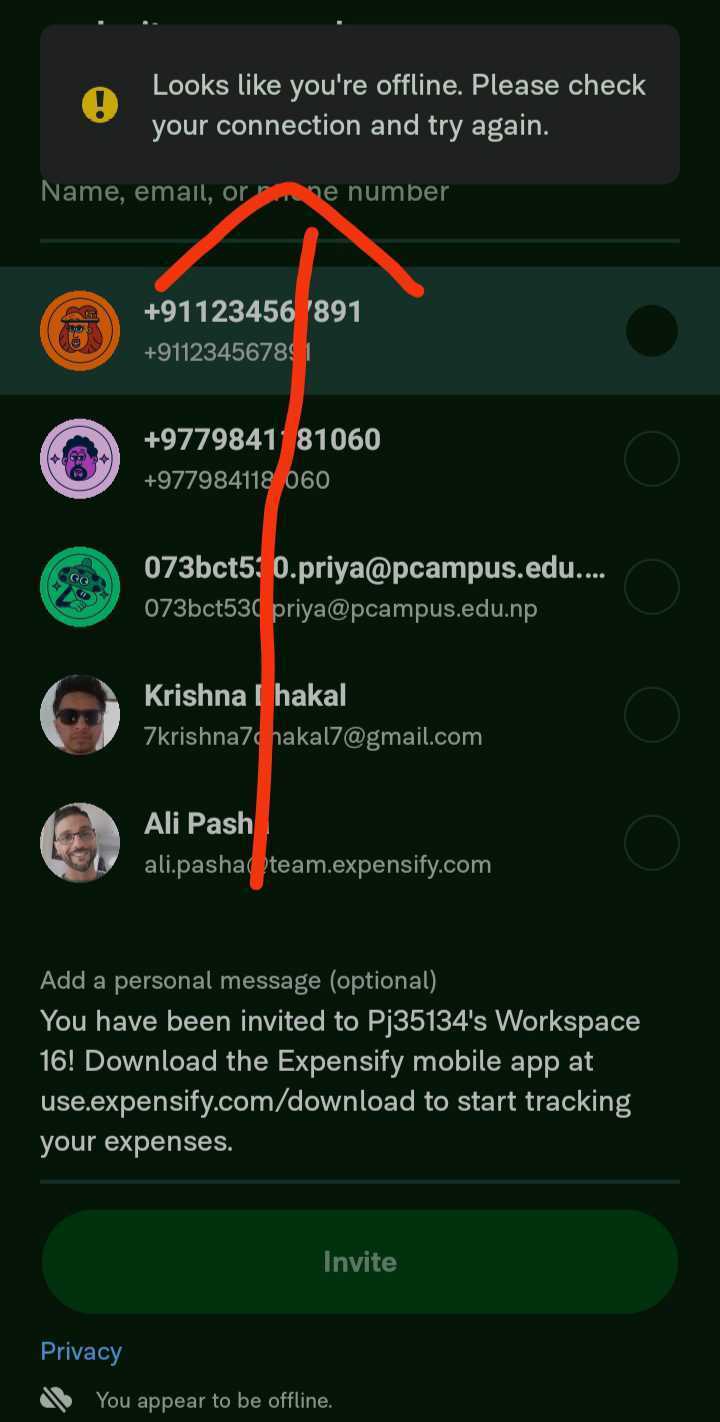 Clicking On The Privacy On The Bank Account Page In Offline Mode Doesnt Show An Alert Box