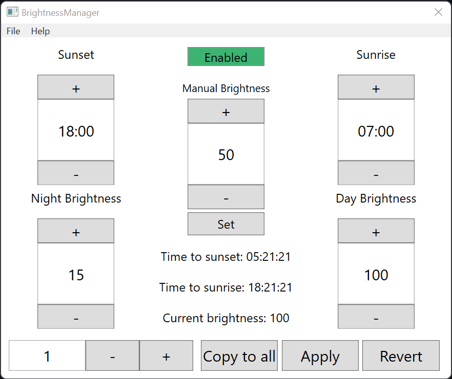 GitHub - Begus001/BrightnessManagerWin: Controls the brightness of the backlight of external ...