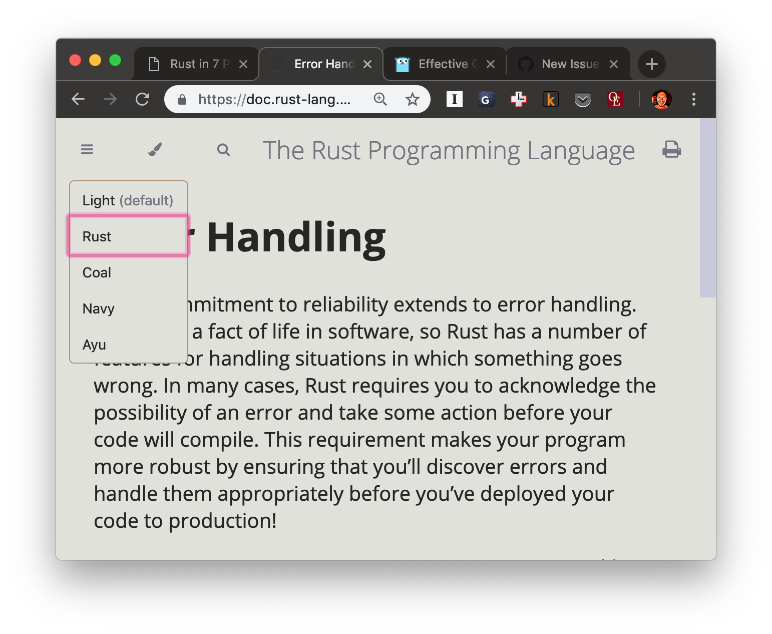 The book's title is not centered. · Issue #887 · rust-lang/mdBook · GitHub