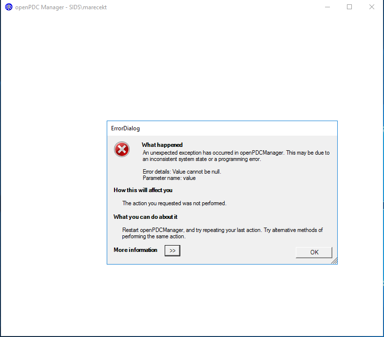 OpenPDC Manager 2.7.4.0 - Error during starting up the programm · Issue ...