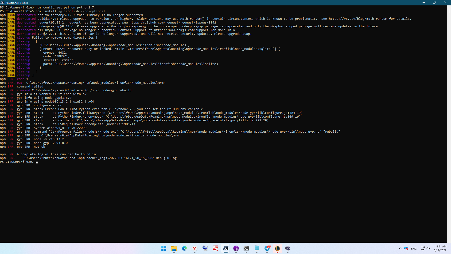 npm install ironfish failed · Issue #1136 · iron-fish/ironfish · GitHub