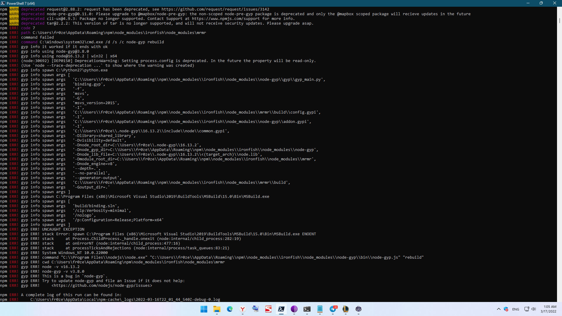 npm install ironfish failed · Issue #1136 · iron-fish/ironfish · GitHub