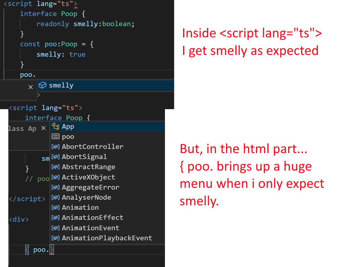 intellisense in the html part not as expected · Issue #714 · sveltejs/language-tools · GitHub
