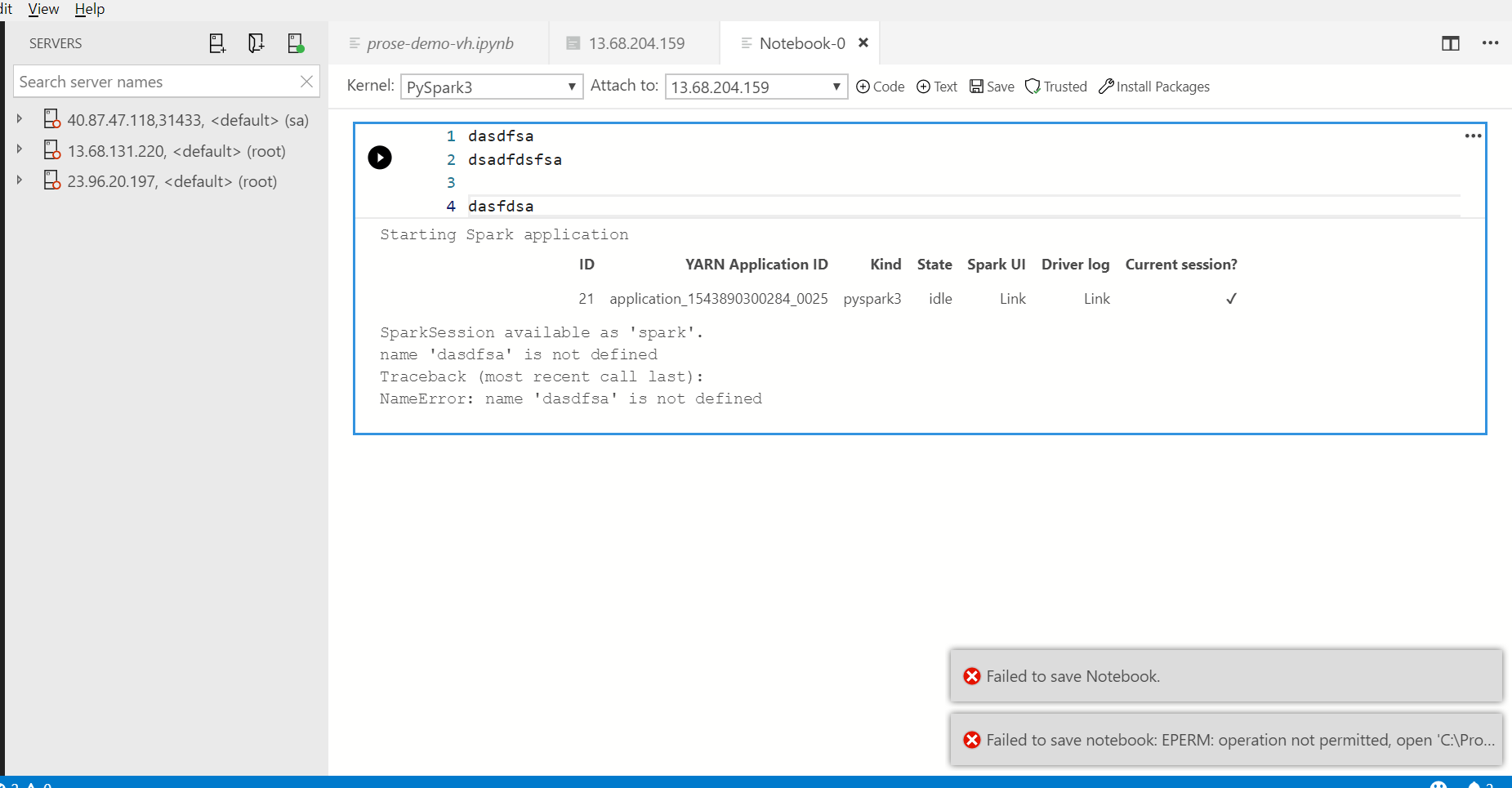 Save is broken for the new notebooks · Issue #3444 · microsoft/azuredatastudio · GitHub